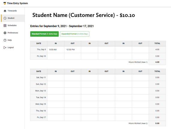 Time Entry System (TES)